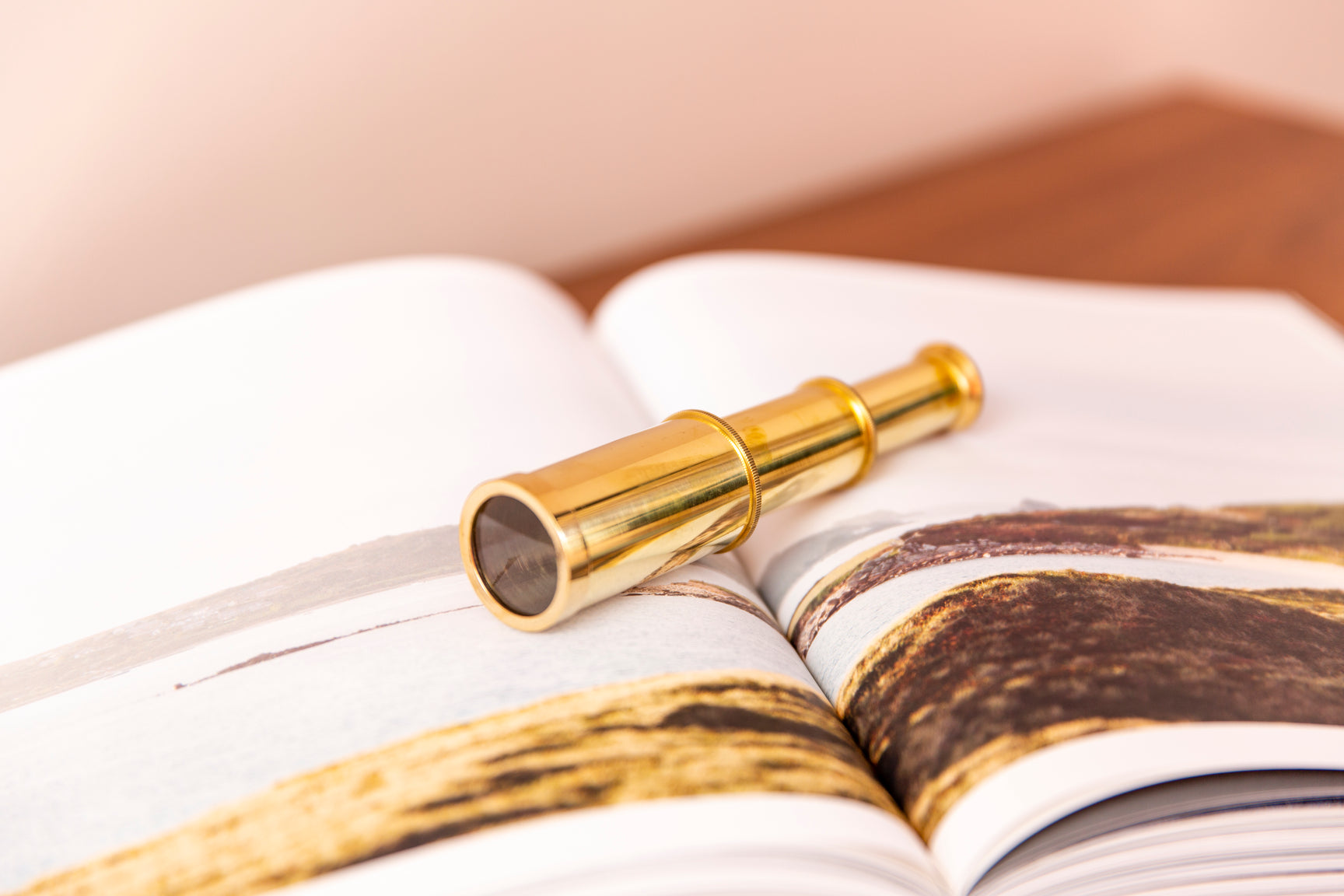 Six Inch Brass Handheld Mini Telescope With Wooden Box – Reason Season ...