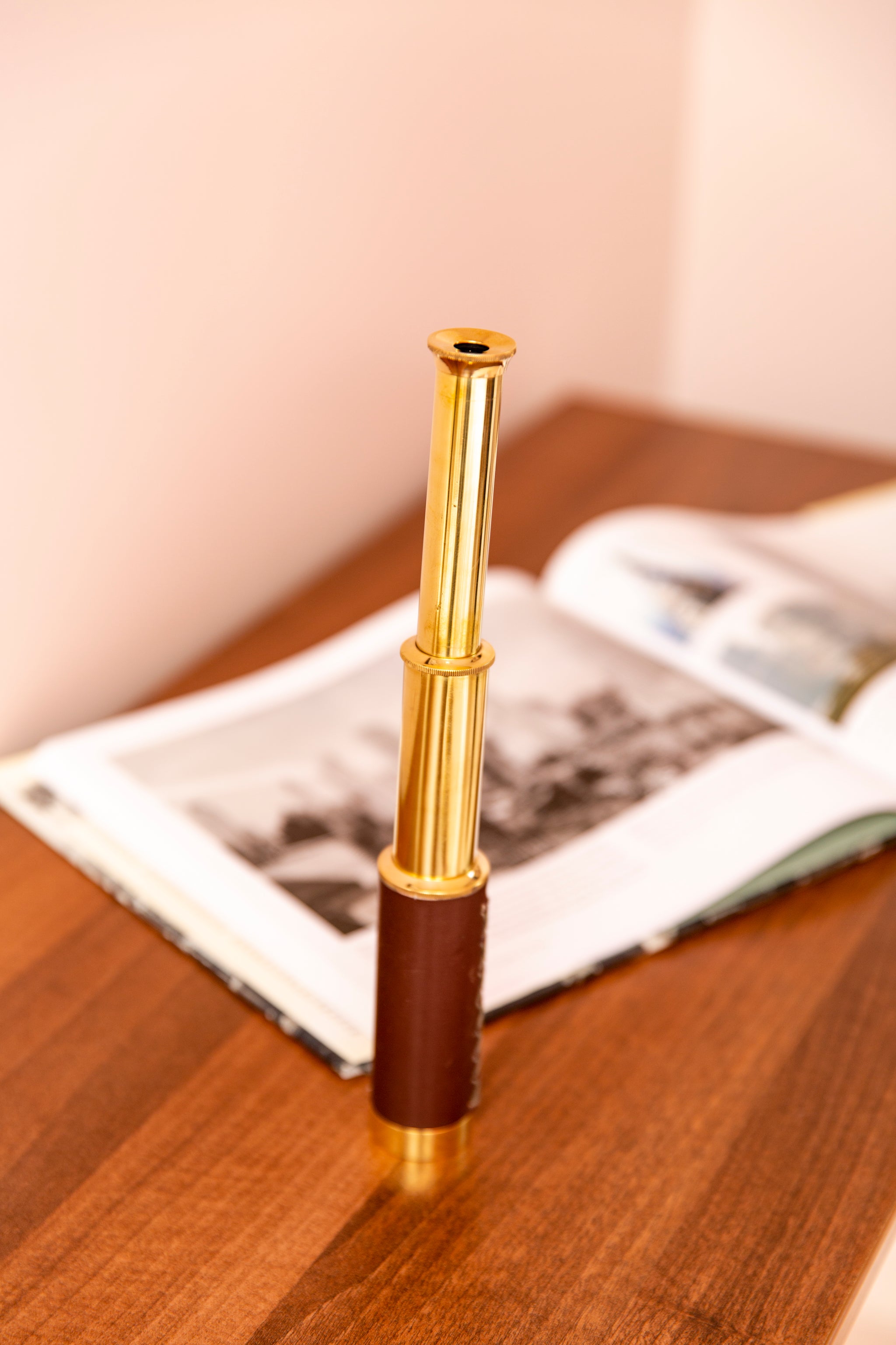 Six Inch Brass Handheld Mini Telescope With Wooden Box – Reason Season ...